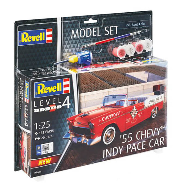 Revell 1/25 55 Chevy Indy Pace Car Model Set - Hobbies N Games